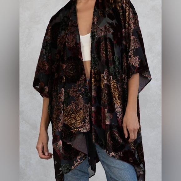 Mystree | Tops | Nwot Mystree Boho Open Front Velvet Burnout ...